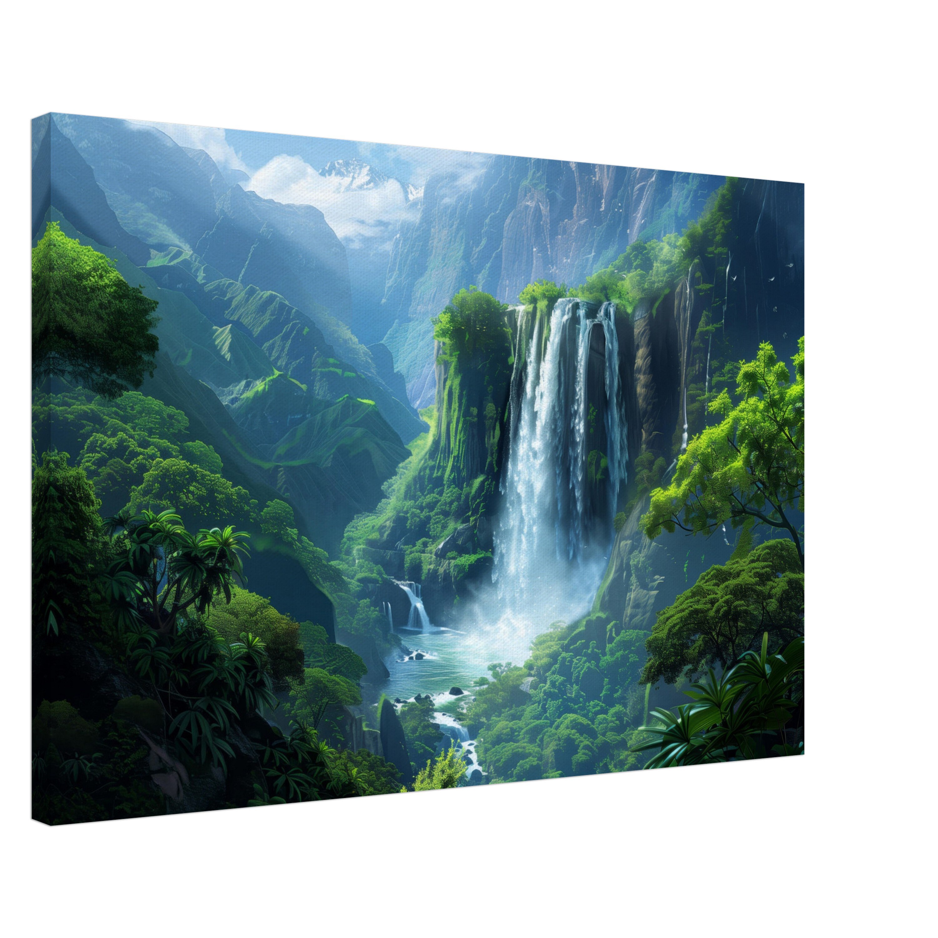 Tropical Waterfall Canvas Print: Nature Wall Art, Home & Office Decor ...