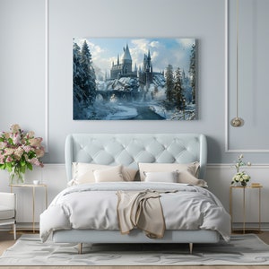 Wizard Castle, Castle Wizarding Inspired Poster, Snow Castle, Wizard ...