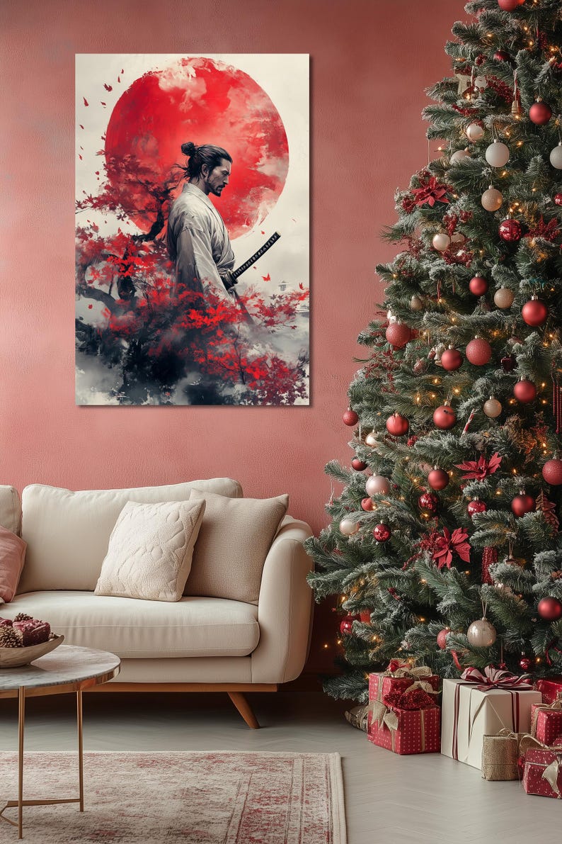 Samurai Male Warrior, Japanese Samurai, Canvas Print, Wall Art ...
