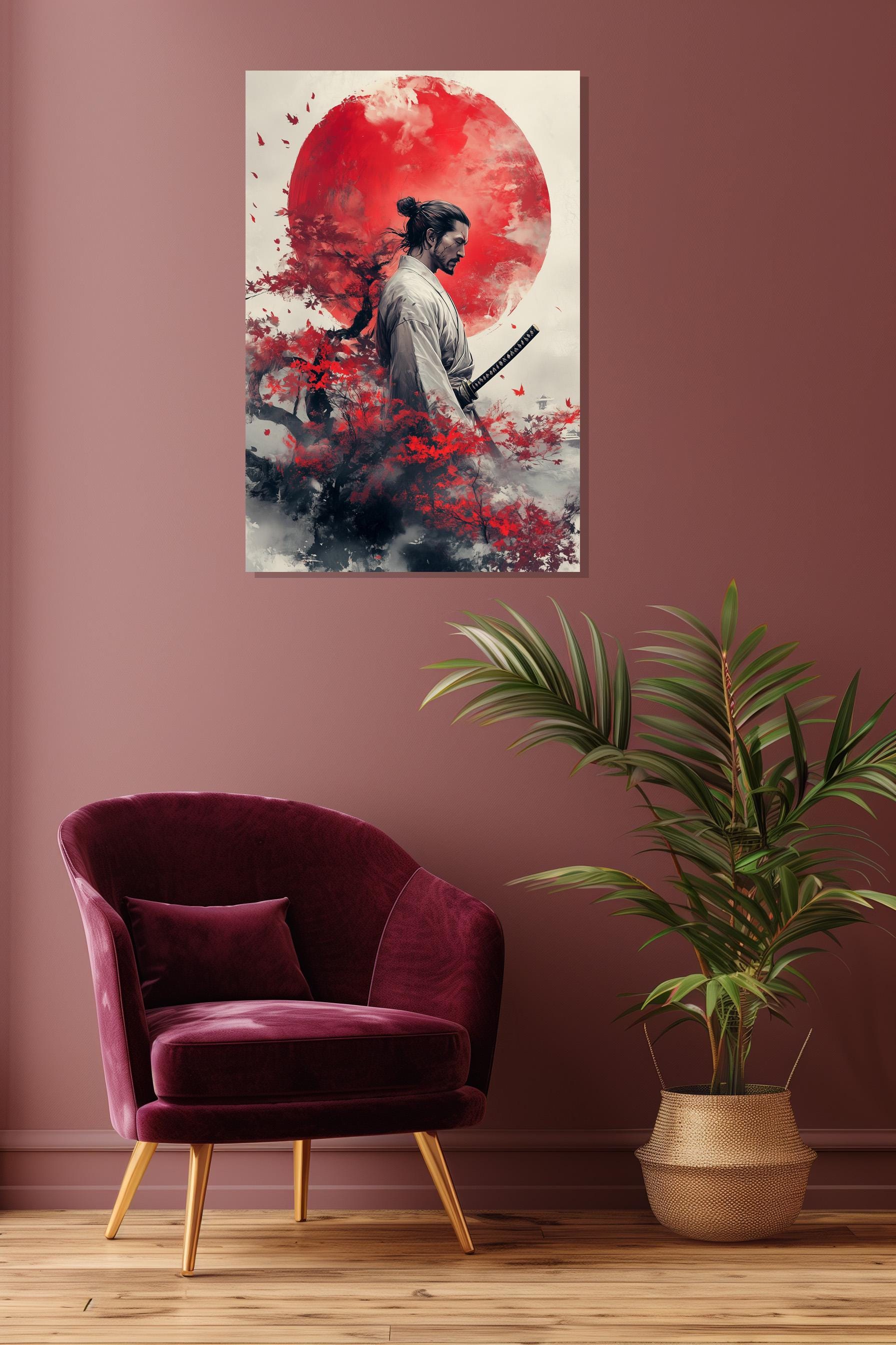 Samurai Male Warrior, Japanese Samurai, Canvas Print, Wall Art ...