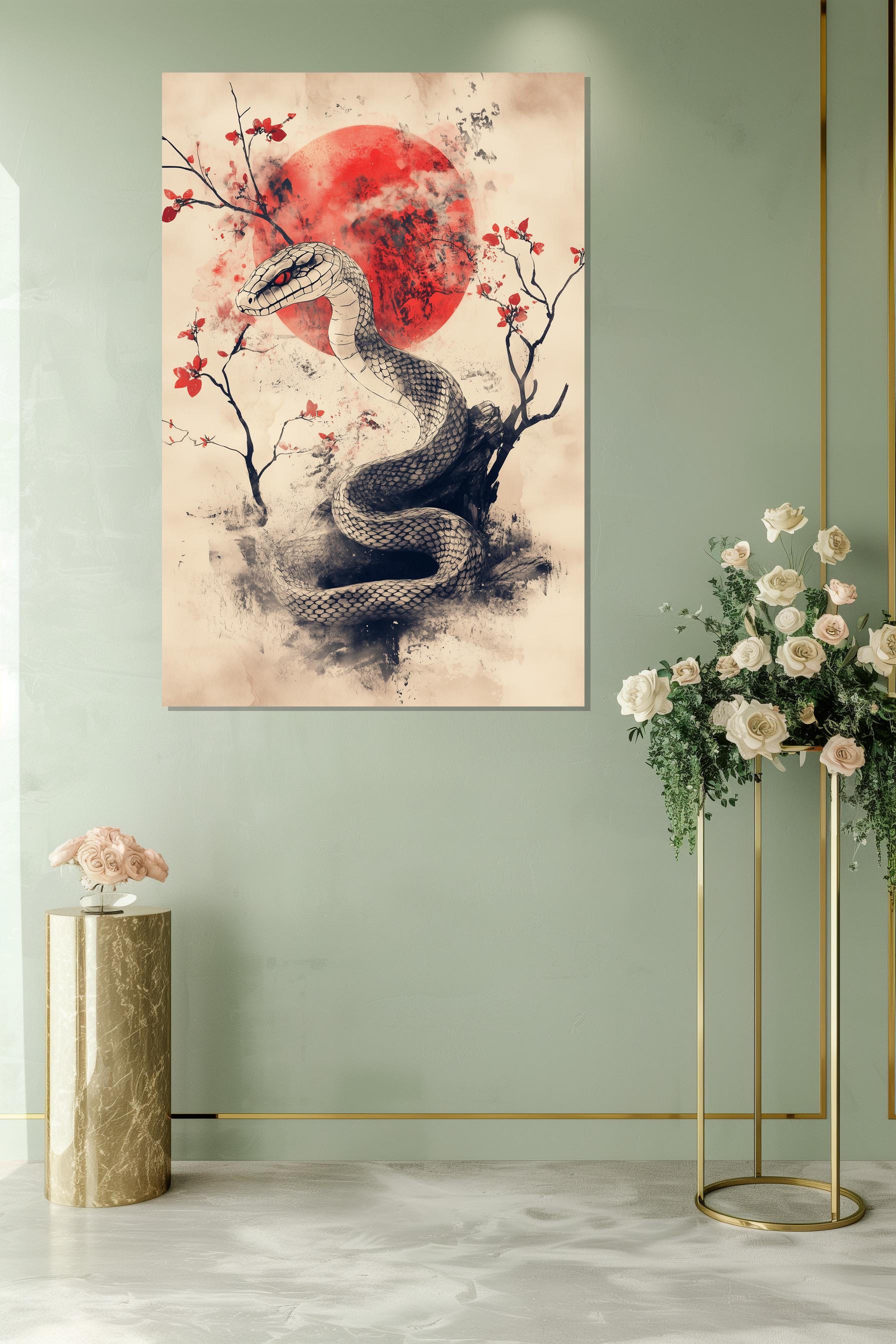 Year of the Snake Poster: Chinese Zodiac Canvas Wall Art - Etsy