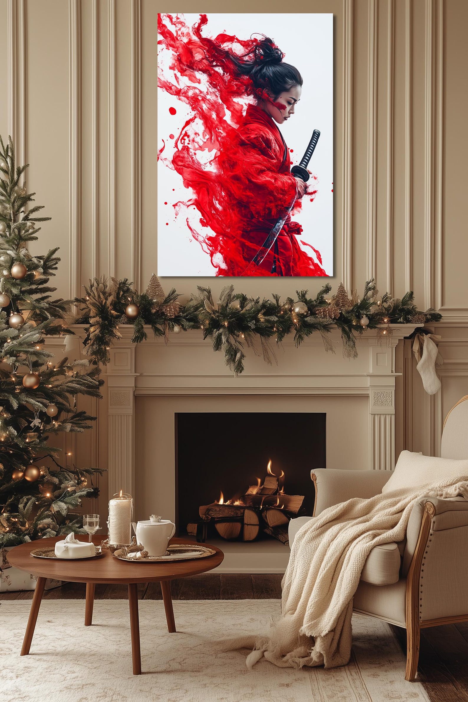 Onna-musha Female Warrior, Japanese Woman Samurai, Canvas Print, Wall ...