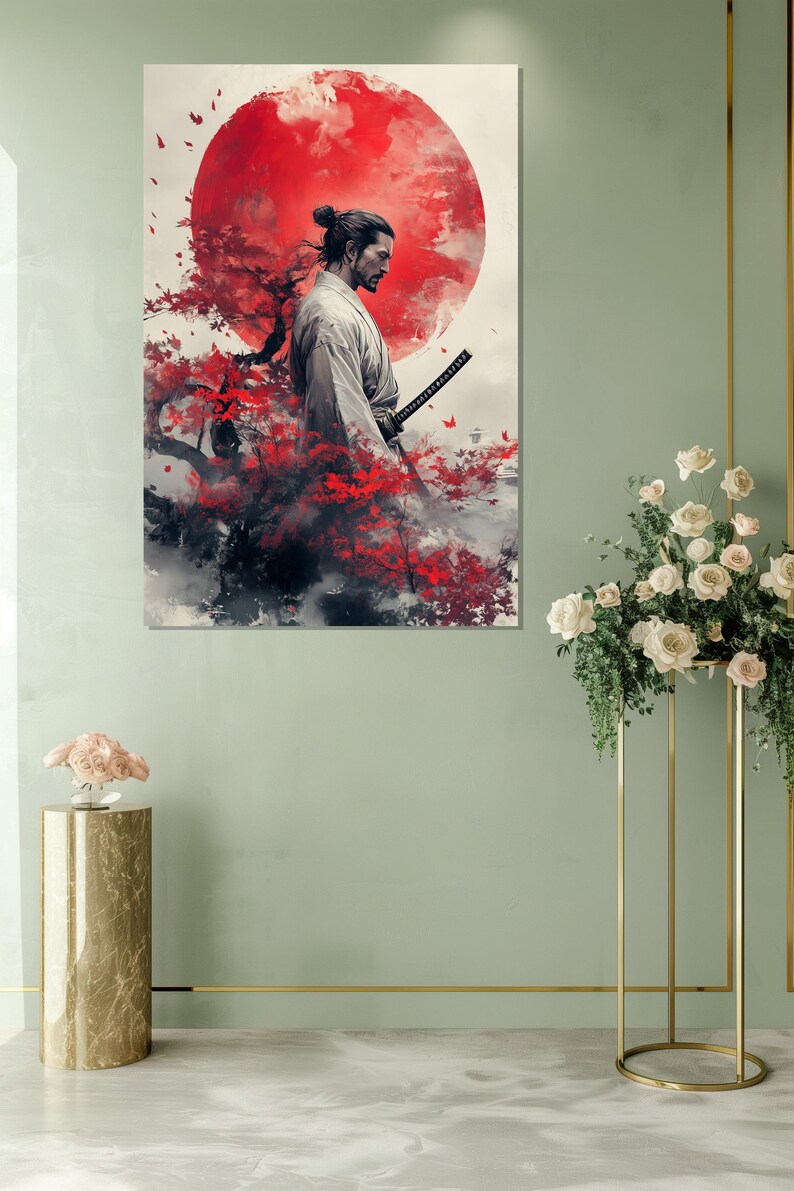Samurai Male Warrior, Japanese Samurai, Canvas Print, Wall Art ...