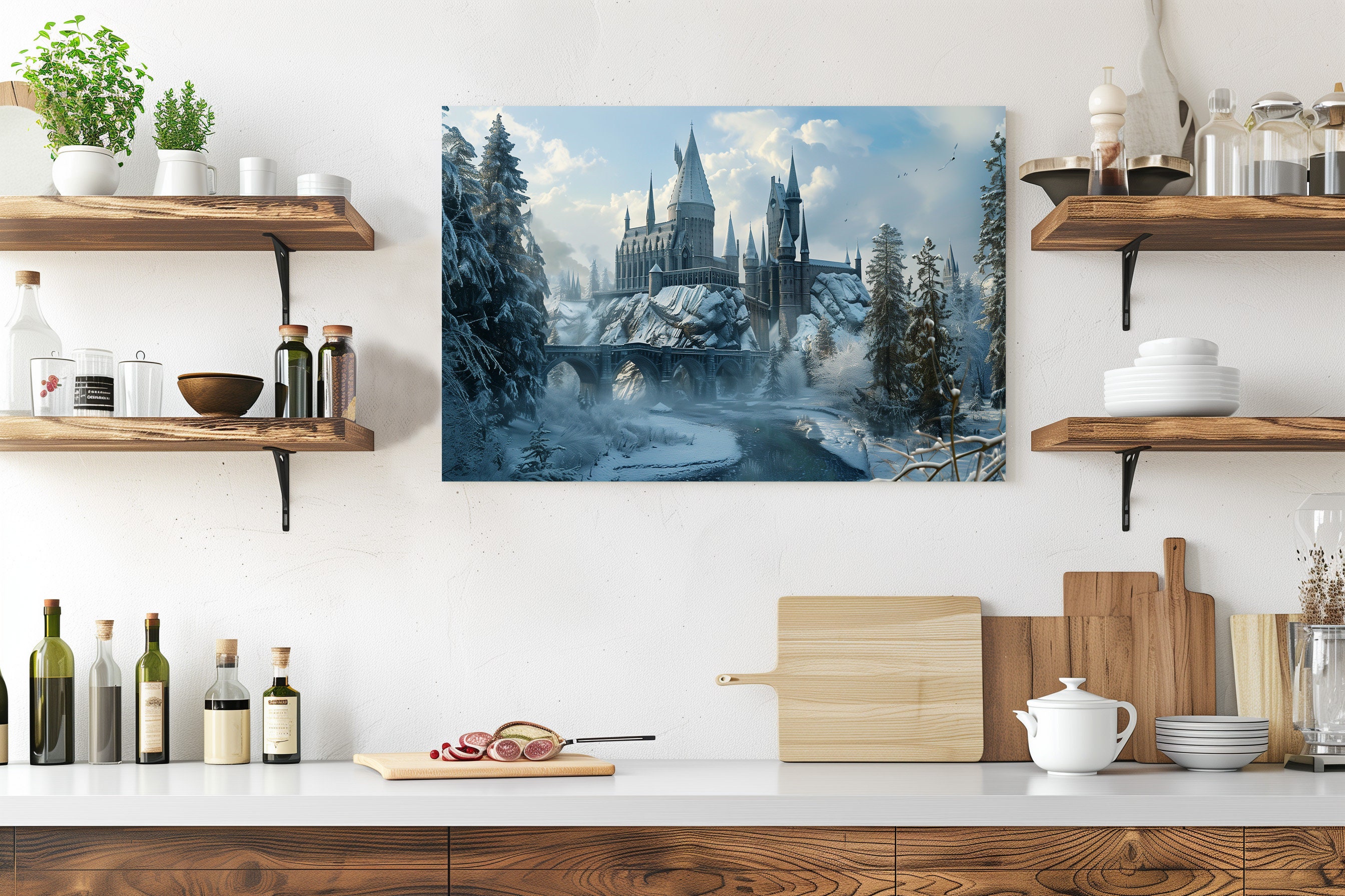 Wizard Castle, Castle Wizarding Inspired Poster, Snow Castle, Wizard ...