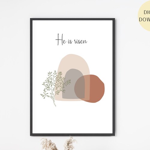 He is Risen Printable Wall Art Easter Printable Religious - Etsy
