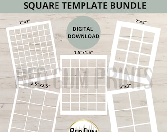 5 Sizes Square Template Bundle CM Digital Download Label | Etsy