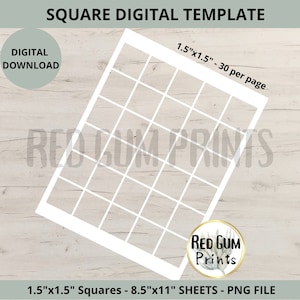 1.5" Square Template, Digital Download, Label Sticker Template, Design ...