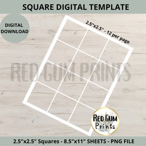 2.5" Square Template, Digital Download, Label Sticker Template, Design ...