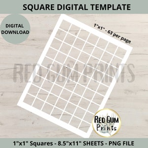 1" Square Template, Digital Download, Label Sticker Template, Design ...