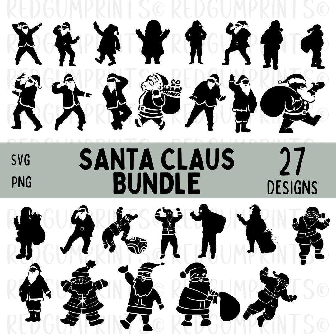 Santa Claus SVG Bundle, Christmas SVG, Wreath Svg, Xmas Svg, Santa SVG ...