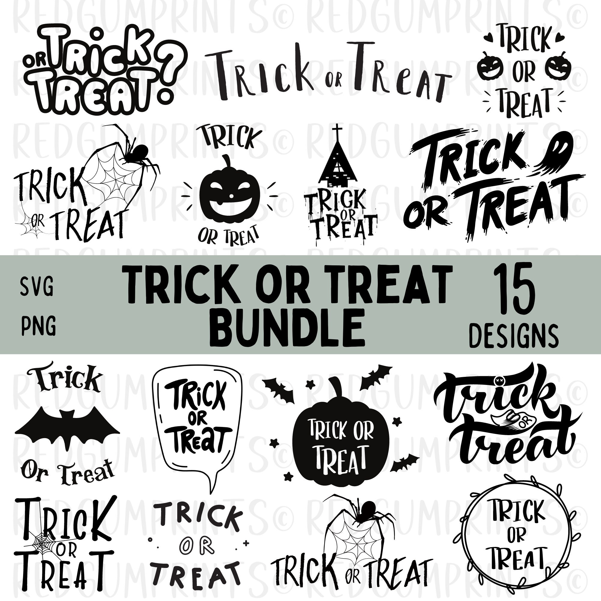 Trick or Treat SVG Bundle Trick SVG Treat SVG Halloween - Etsy