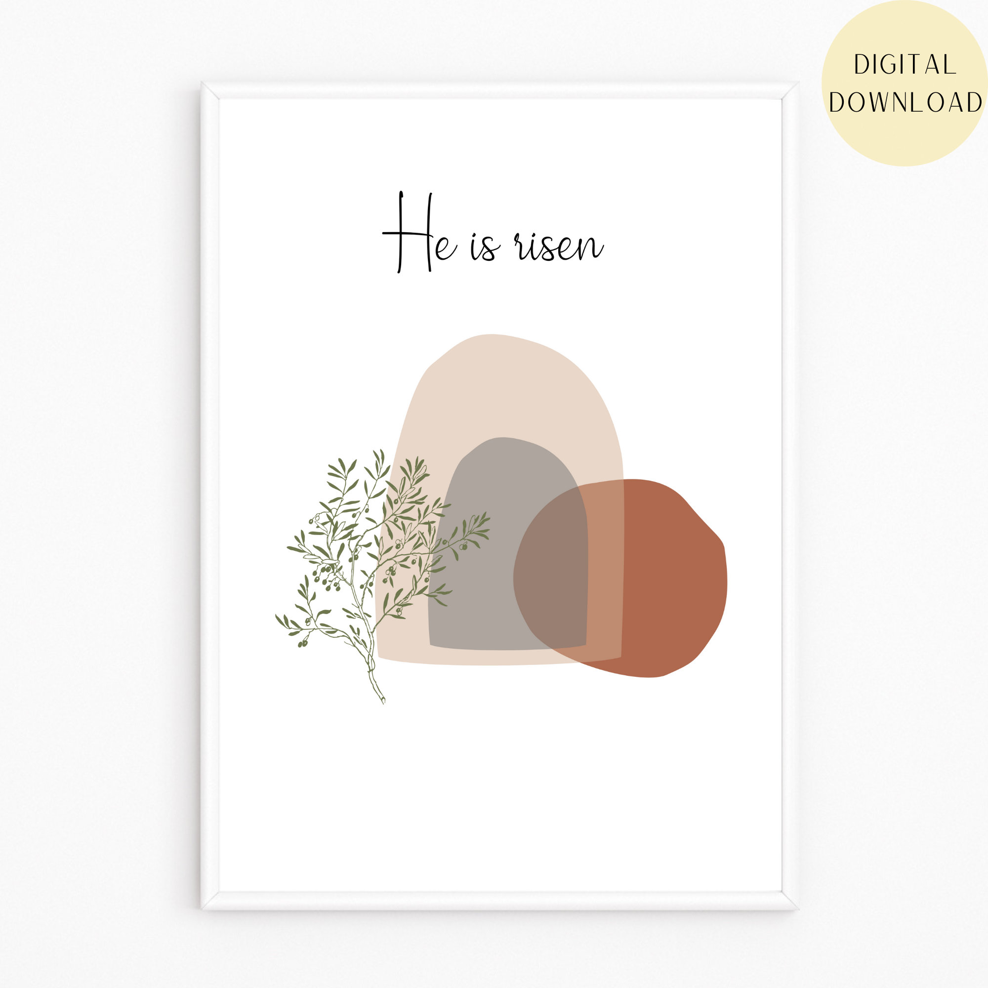 He is Risen Digital Download Wall Art Print Minimalist | Etsy