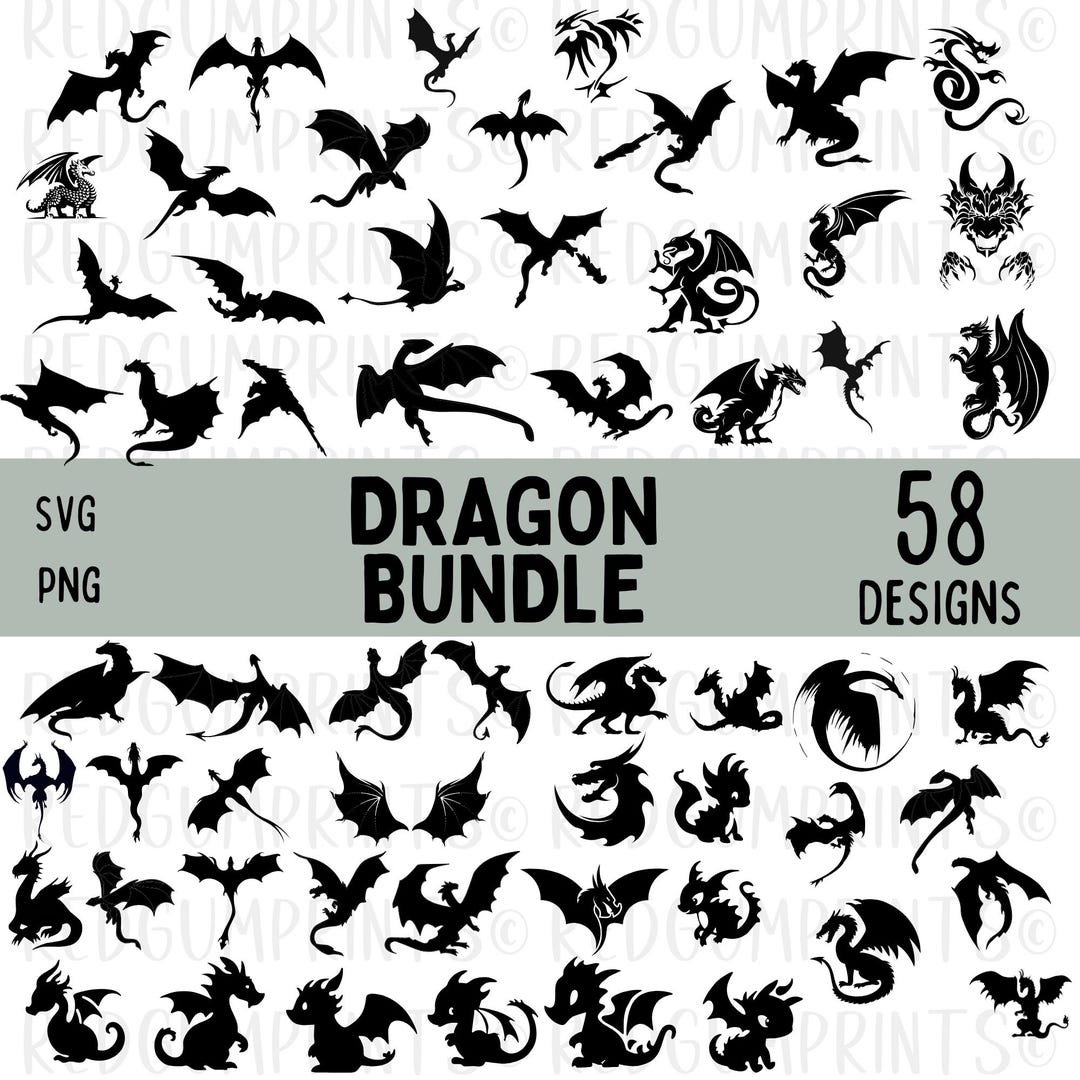 Dragon SVG Bundle, Dragon SVG, Dragons, Pot SVG, Png, Svg Files for ...