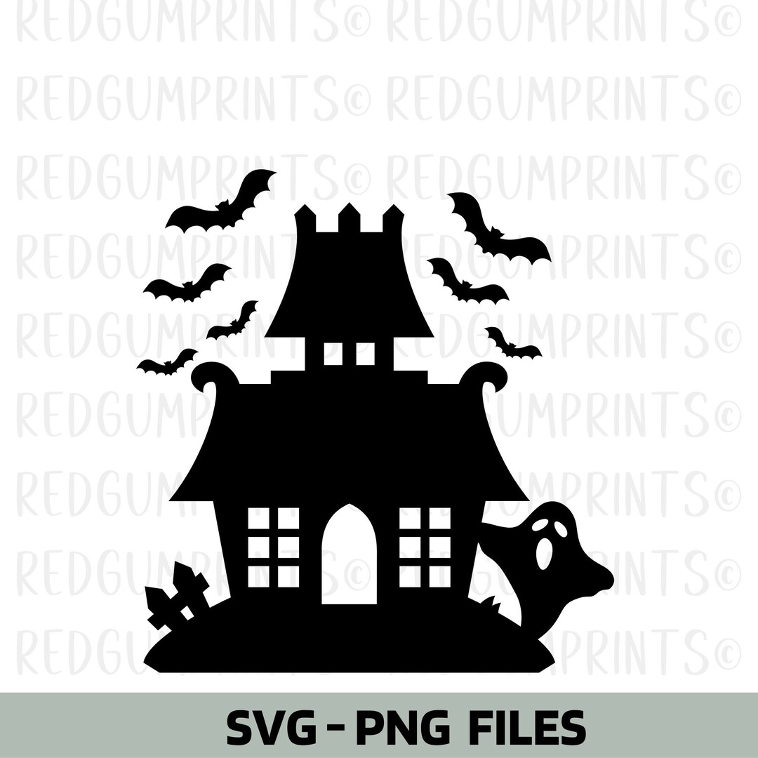 Haunted House SVG, Halloween SVG, Ghost Svg, Cricut Cut Files, Digital ...