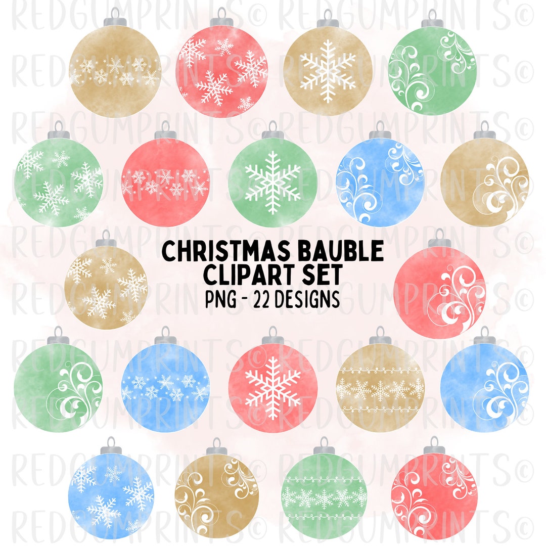 Chistmas Bauble Clipart, Bauble PNG, Clip Art, Water Color, Xmas ...
