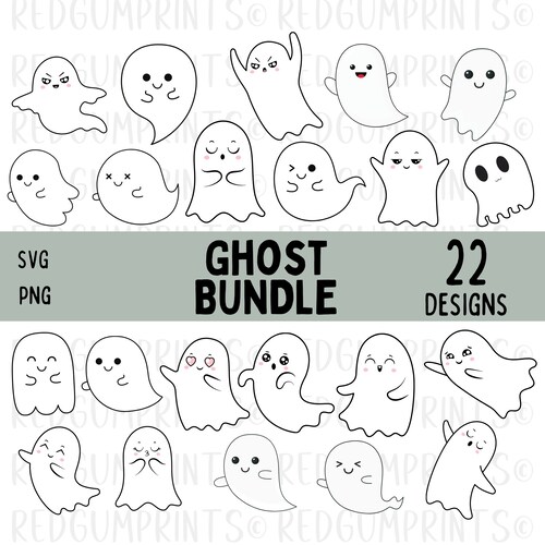 Ghost SVG Bundle Ghost SVG Spooky Svg Halloween Svg Cute - Etsy