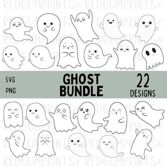 Ghost SVG Bundle Ghost SVG Spooky Svg Halloween Svg Cute - Etsy India