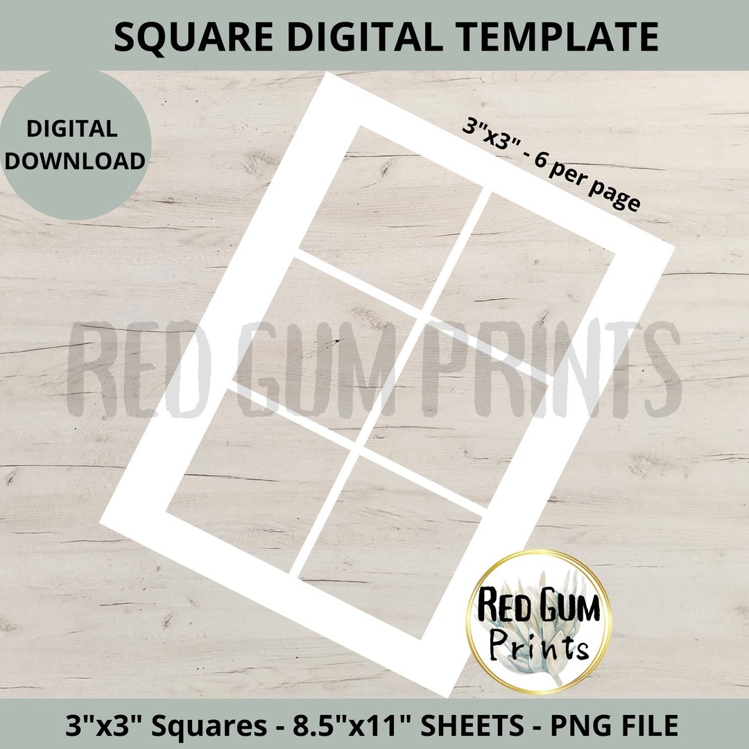 3" Square Template, Digital Download, Label Sticker Template, Design ...