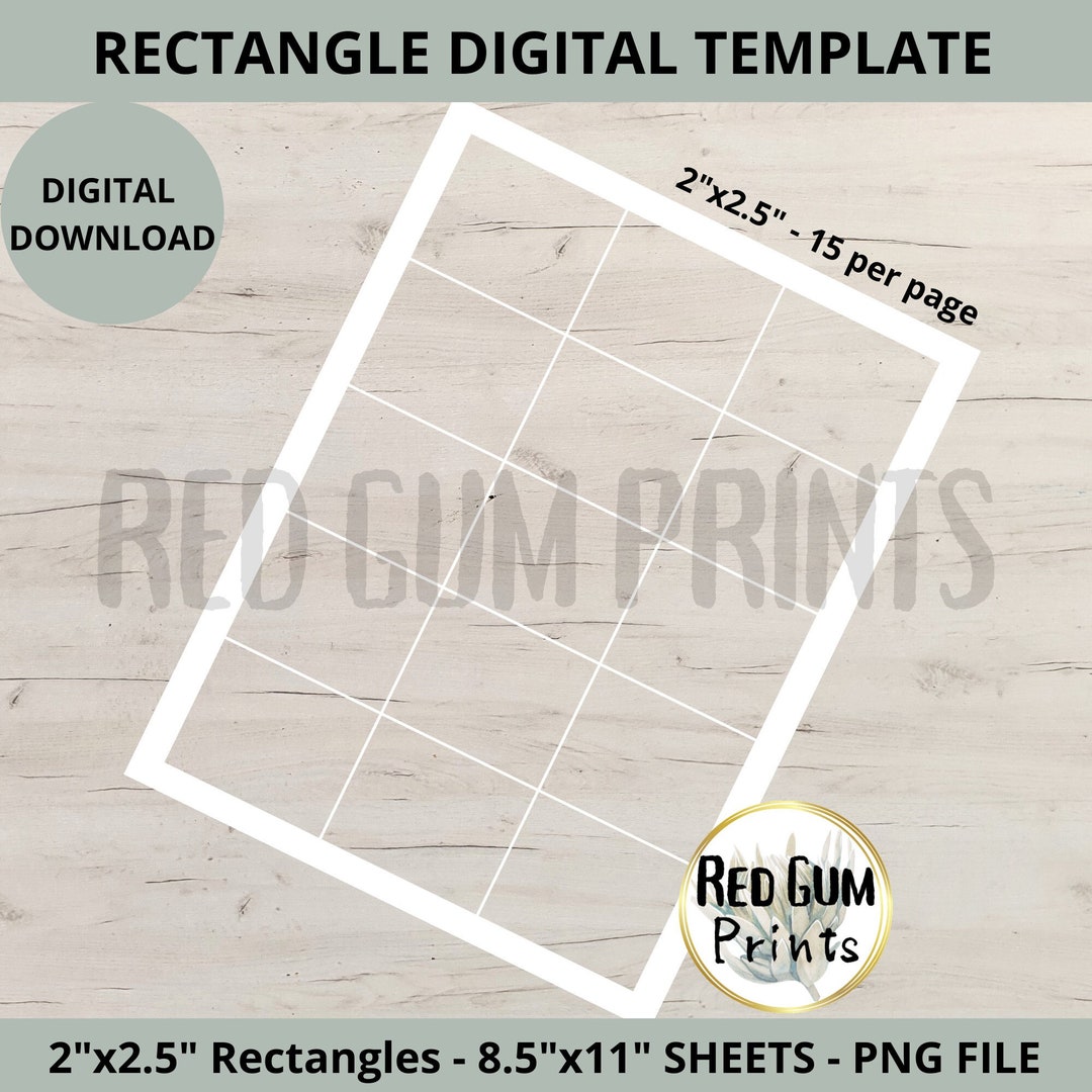 2"x2.5" Rectangle Template, Digital Download, Label Sticker Template ...