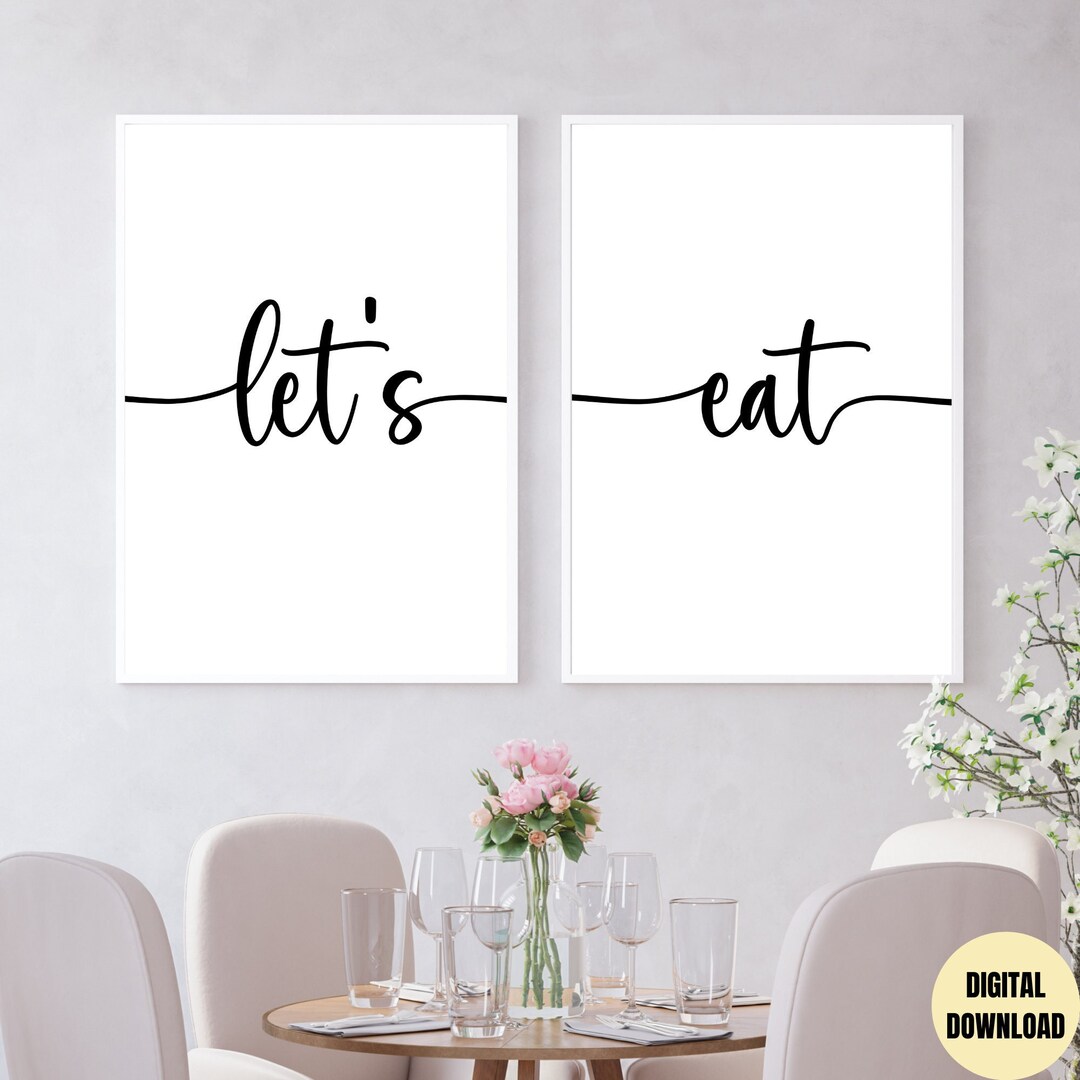 Let's Eat, Dining Room Wall Decor, Let's Eat Sign, Kitchen Wall Art ...