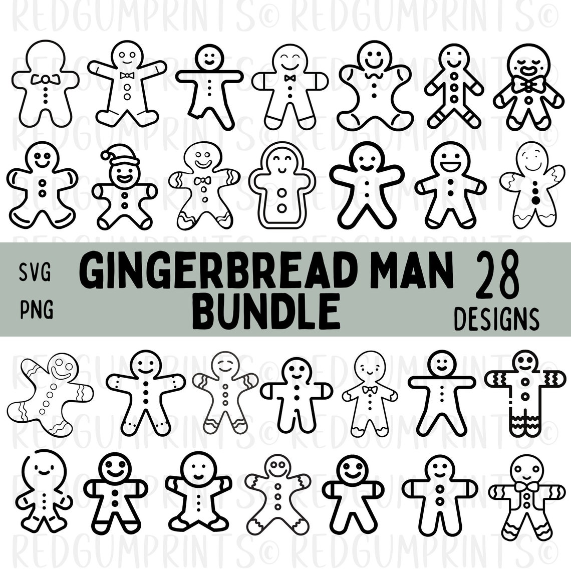 Gingerbread Man SVG Bundle, Gingerbread SVG, Christmas Svg, Xmas Svg ...