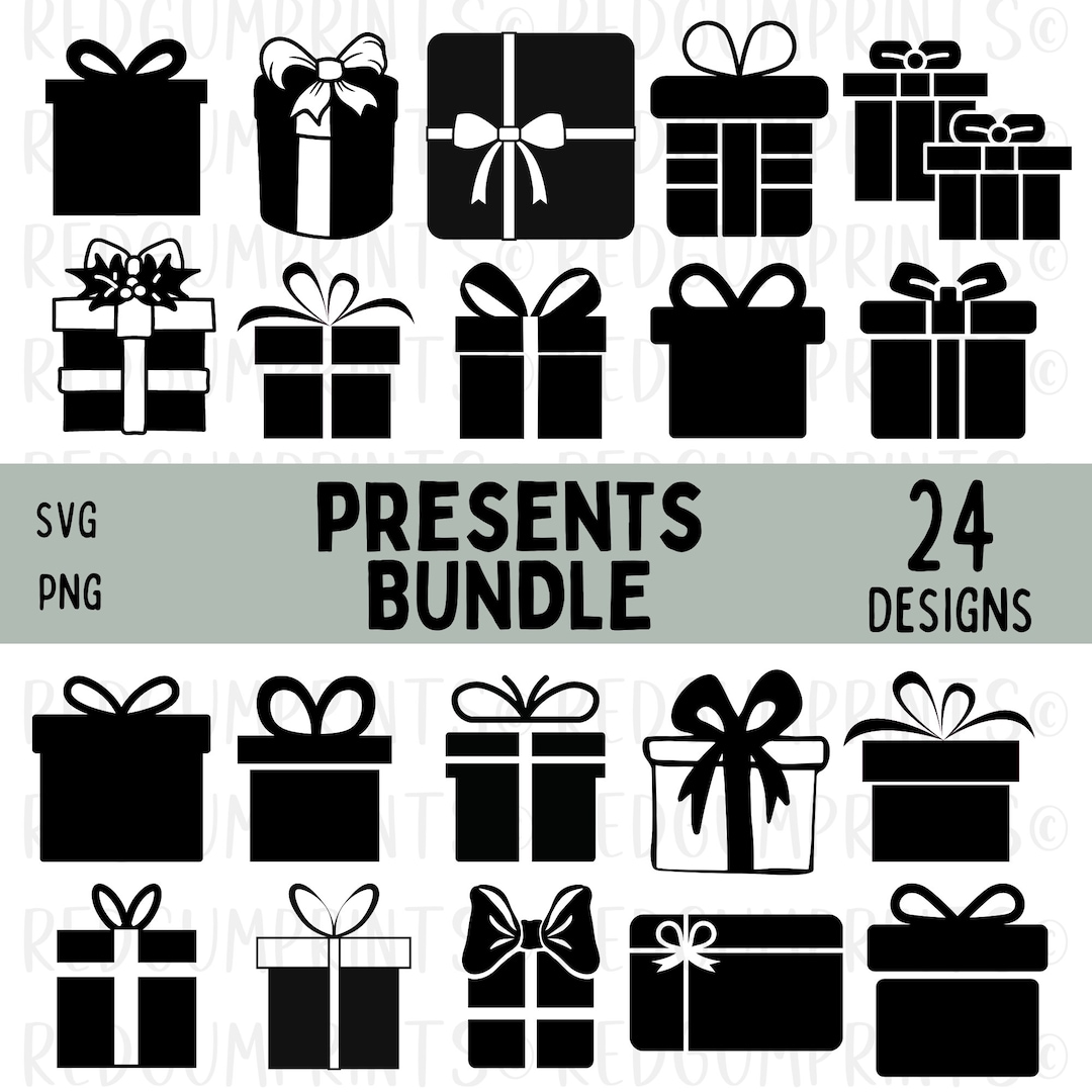 Presents SVG Bundle, Present SVG, Gift Svg, Gift Box Svg, Ribbon SVG ...