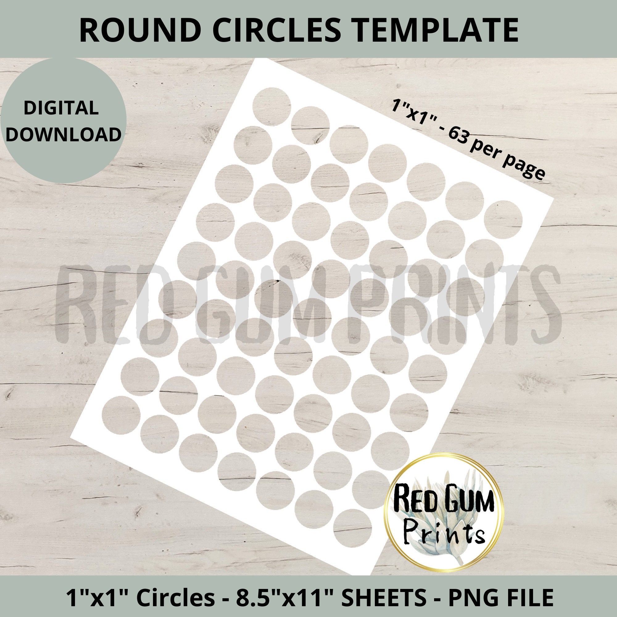 1 Round Circles Template Digital Download Label - Etsy
