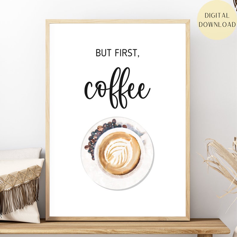 But First Coffee, Kitchen Wall Decor, Dining Room Decor, Wall Art Quote ...