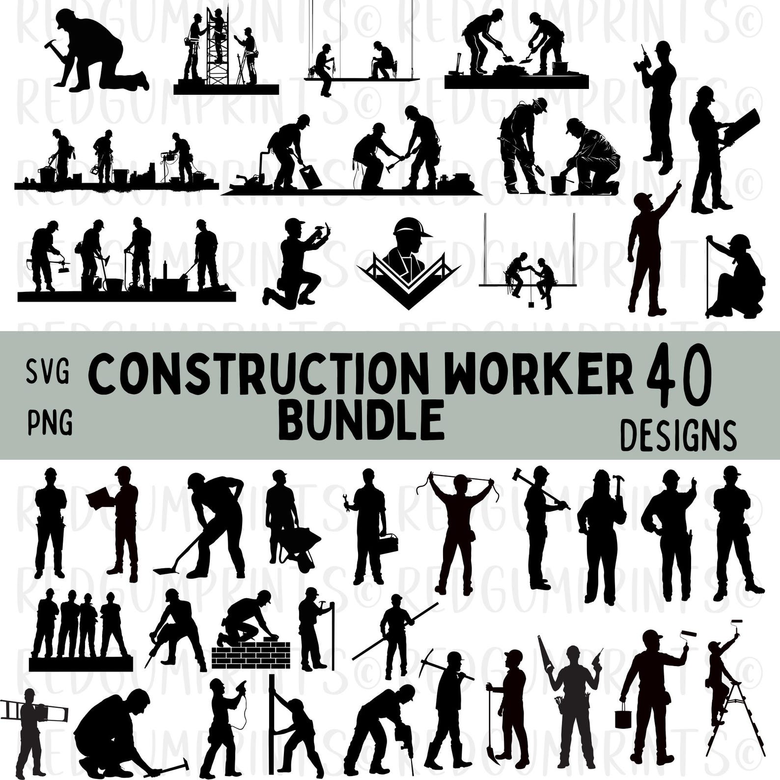 Construction Worker SVG Bundle, Construction SVG, Worker Svg, Tradie ...