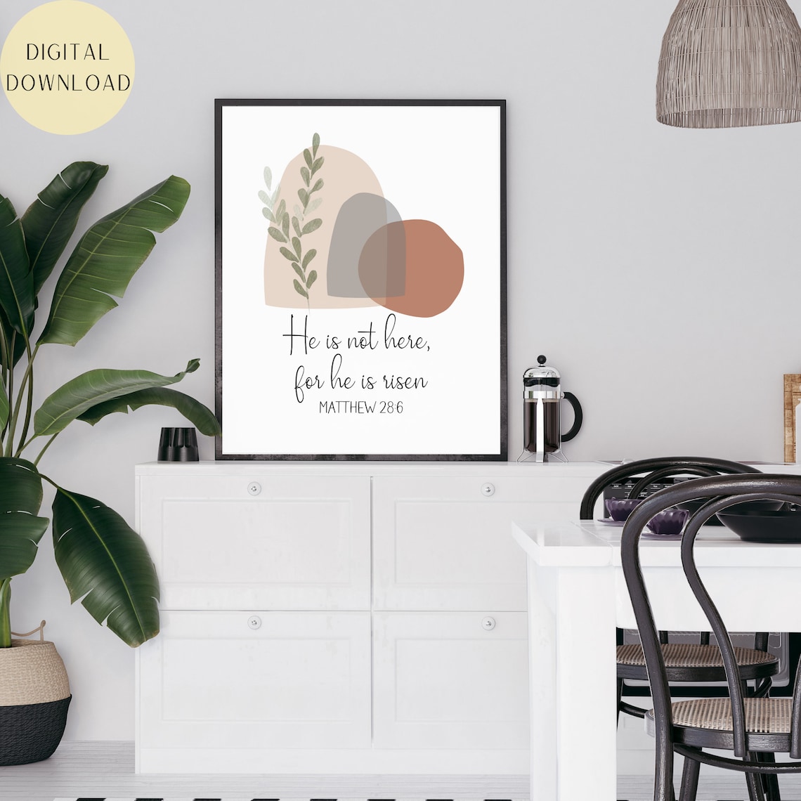 He is Risen Print Matthew 28:6 Digital Download Bible - Etsy