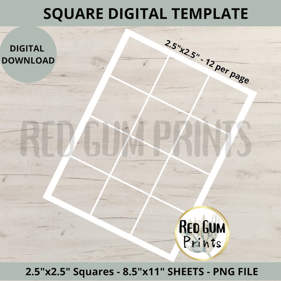 2.5" Square Template, Digital Download, Label Sticker Template, Design ...