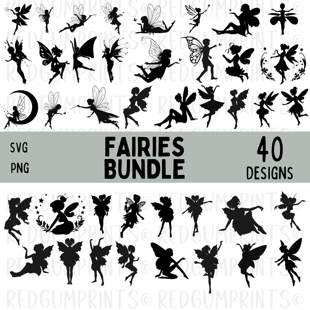 Fee Silhouette Bundle SVG, Fee Silhouette SVG, Fee Clipart, Fee Cricut ...