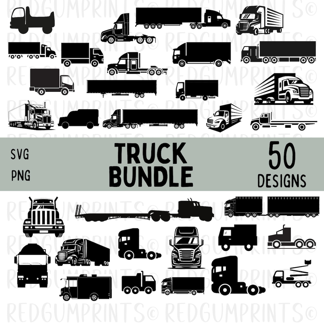 Truck SVG Bundle, Semitrailer SVG, Big Rig Svg, Trucker Svg, Tractor ...