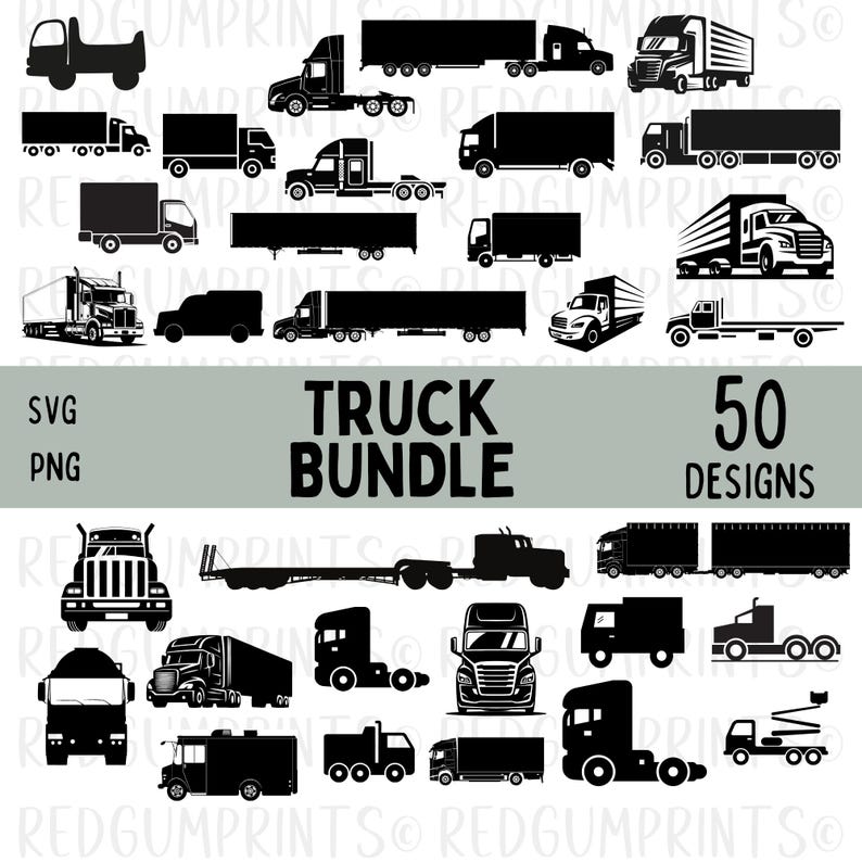 Truck SVG Bundle, Semitrailer SVG, Big Rig Svg, Trucker Svg, Tractor ...