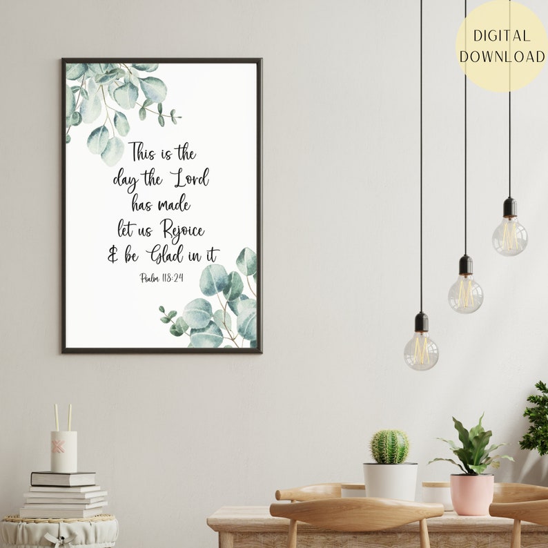 Bible Verse Wall Art Psalm 118-24 This is the Day the Lord Has - Etsy