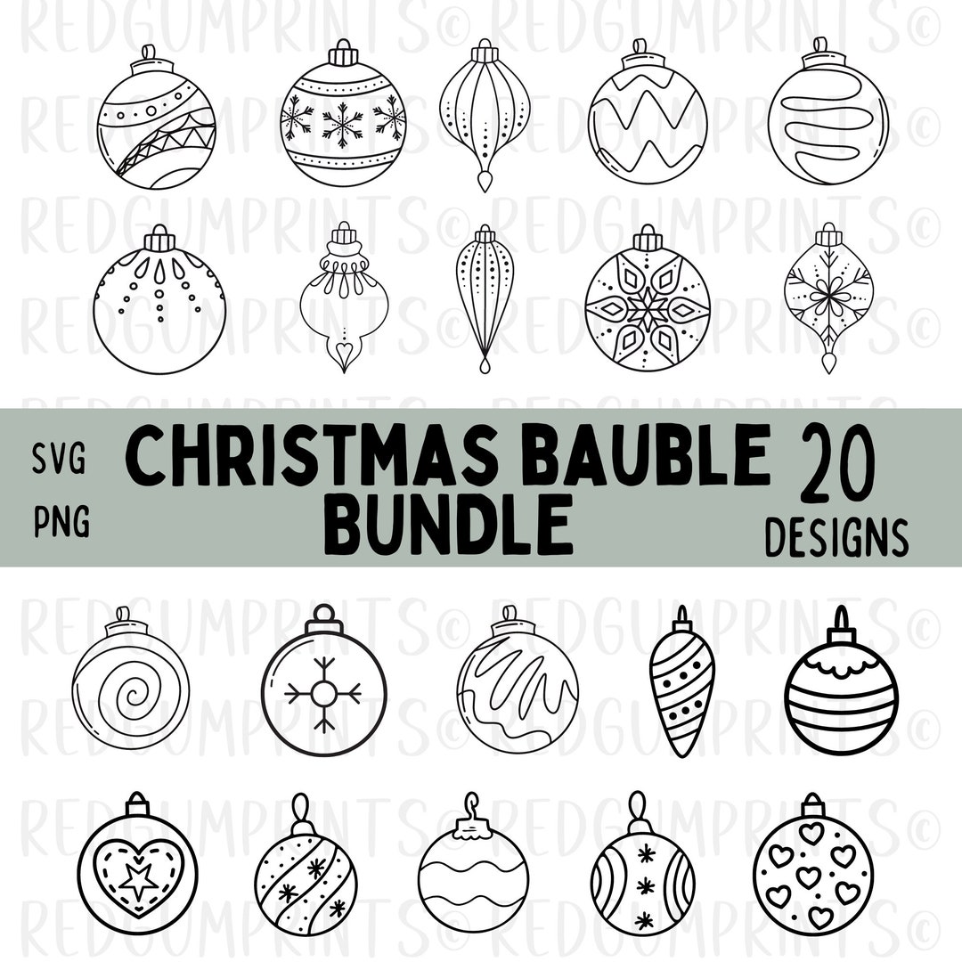 Christmas Bauble SVG Bundle, Bauble SVG, Christmas Svg, Xmas Svg ...