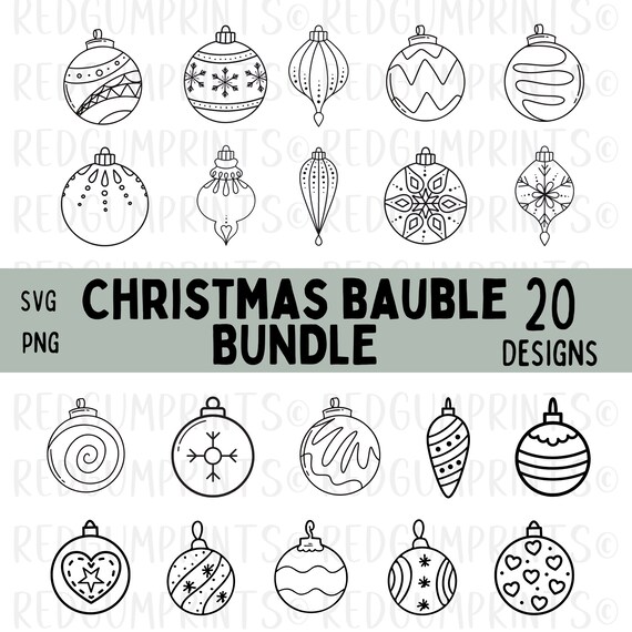 Christmas Bauble SVG Bundle Bauble SVG Christmas Svg Xmas - Etsy