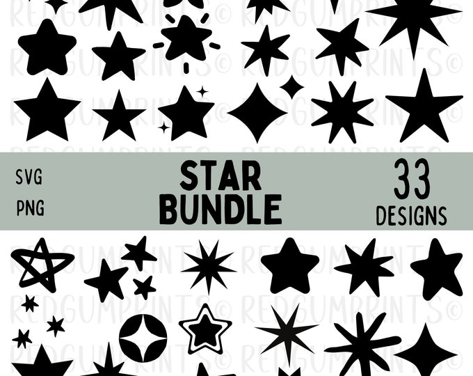 Star SVG Bundle, Star SVG, Christmas Star Svg, Night Star Svg, Shinning ...
