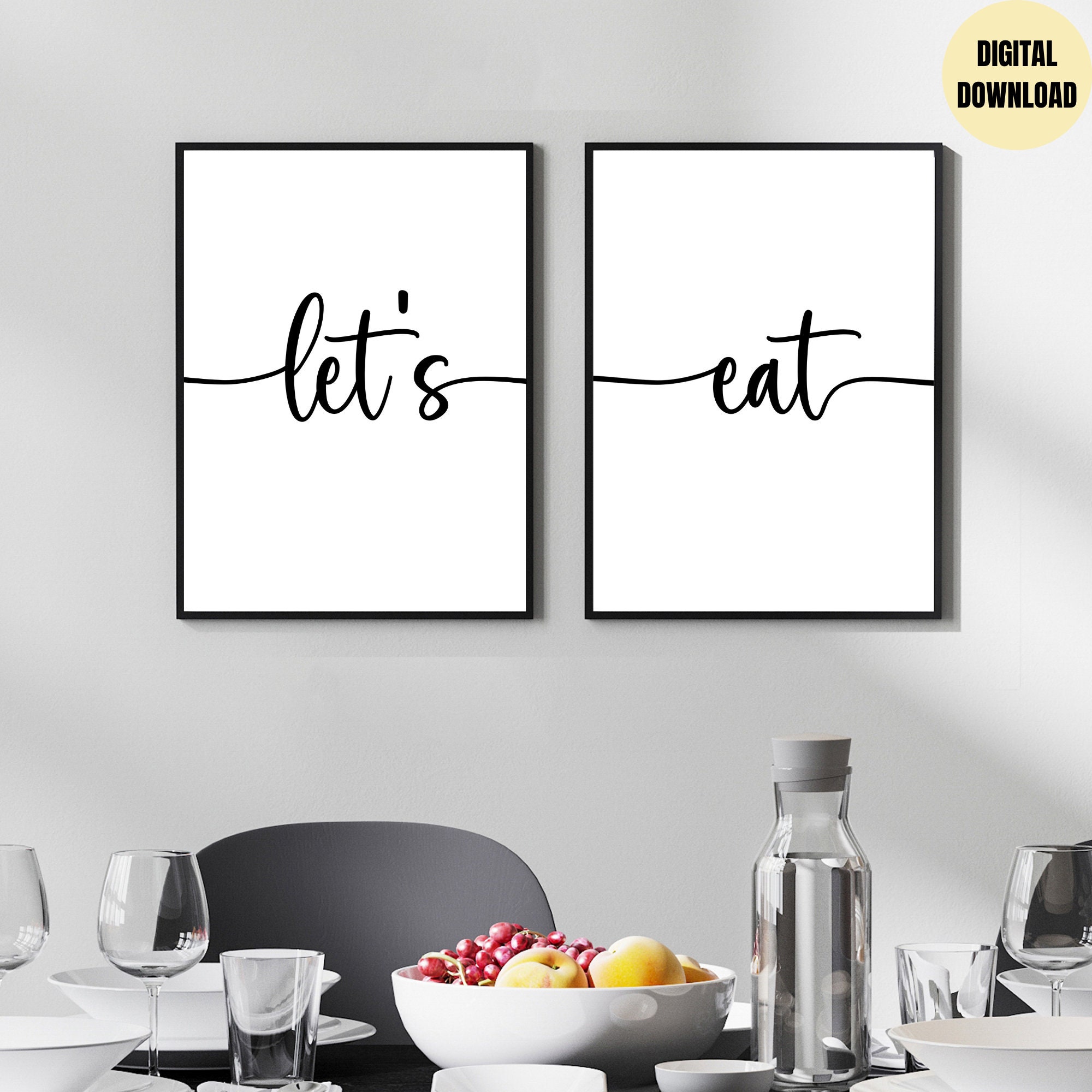 Let's Eat, Dining Room Wall Decor, Let's Eat Sign, Kitchen Wall Art ...