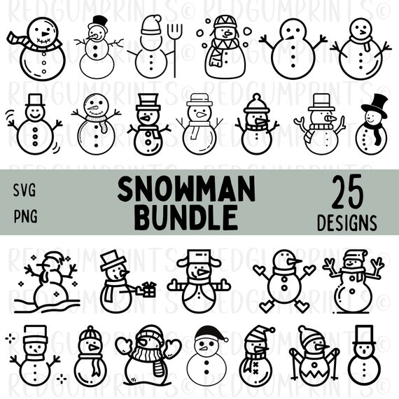 Snowman SVG Bundle Snowman SVG Christmas Svg Xmas Svg - Etsy