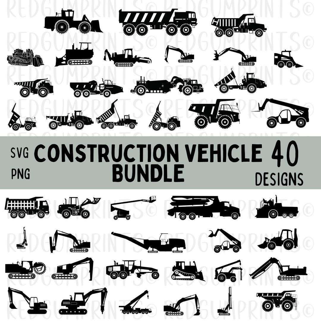 Construction Vehicles SVG Bundle, Construction SVG, Vehicles Svg ...