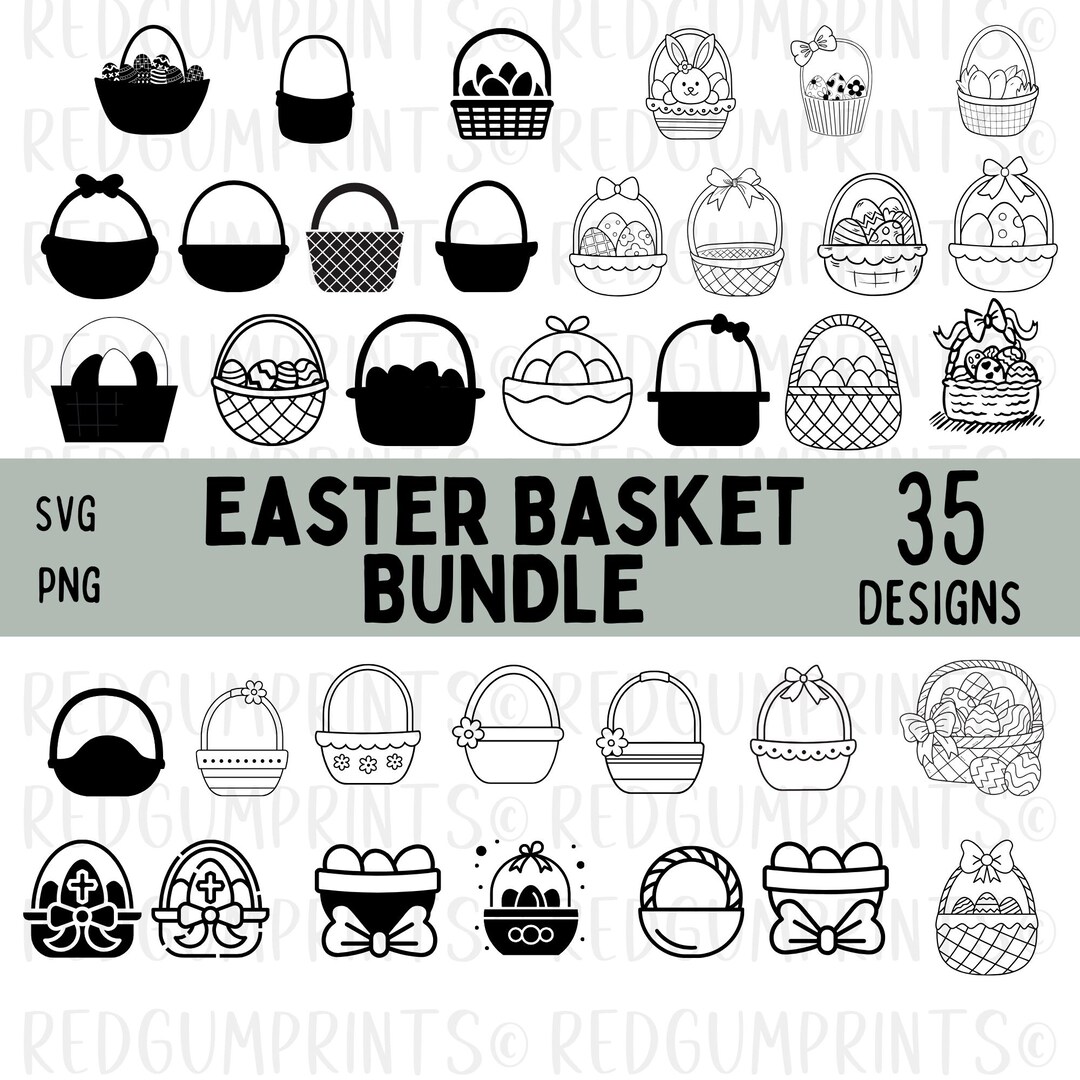 Easter Basket SVG Bundle, Easter SVG, Basket Svg, Happy Easter Svg, SVG ...
