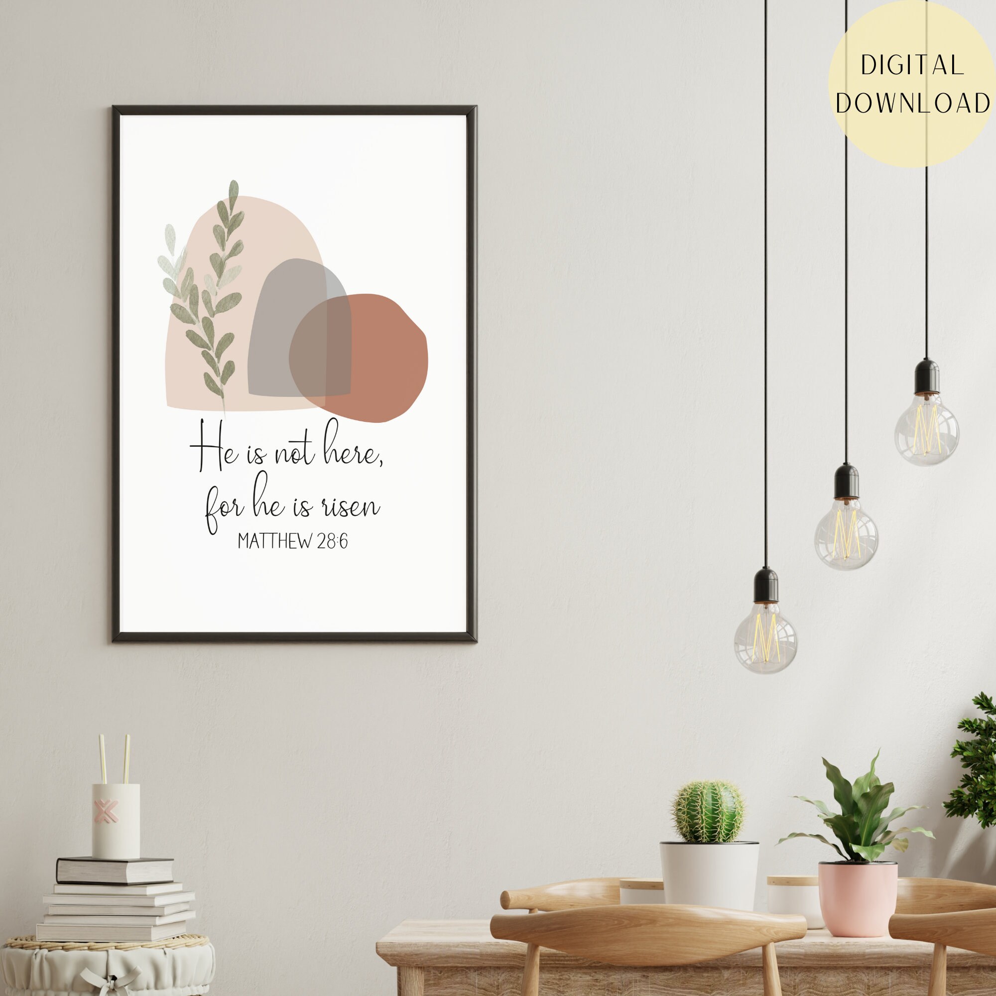 He is Risen Print Matthew 28:6 Digital Download Bible - Etsy
