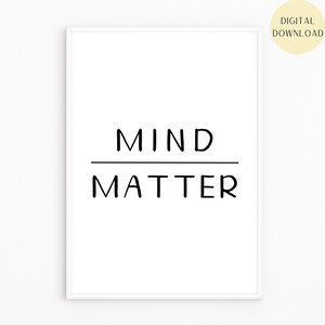 Mind Over Matter SVG, Poster Print, Printable Wall Art, Cricut SVG ...