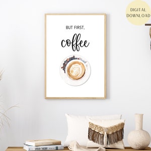 But First Coffee, Kitchen Wall Decor, Dining Room Decor, Wall Art Quote ...