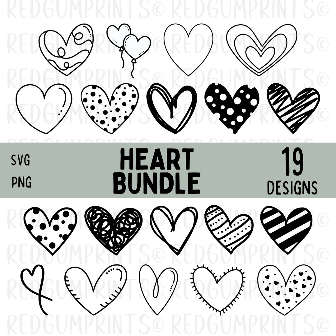 Heat Svg Bundle Heart Svg Valentine Svg Star Outline Svg Love Svg