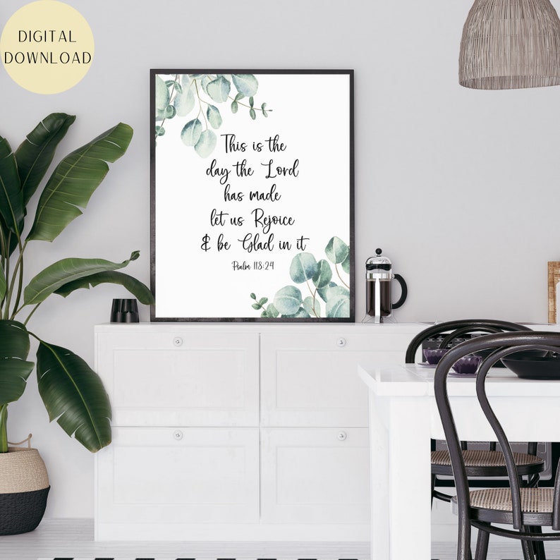 Bible Verse Wall Art Psalm 118-24 This is the Day the Lord Has Made ...