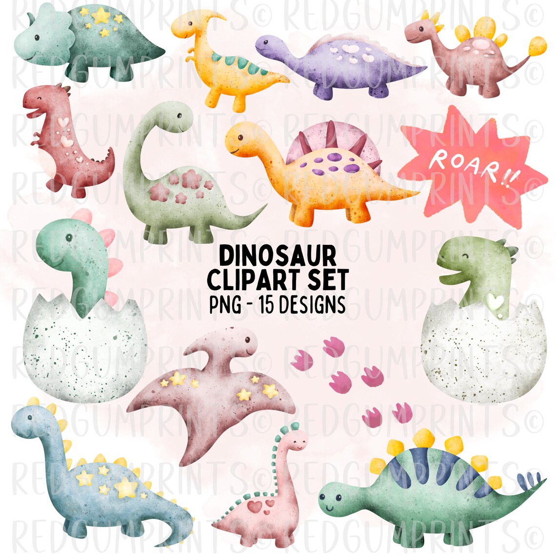 Dinosaur Clipart Dino PNG Dinosaur Baby Dino Clip Art T - Etsy