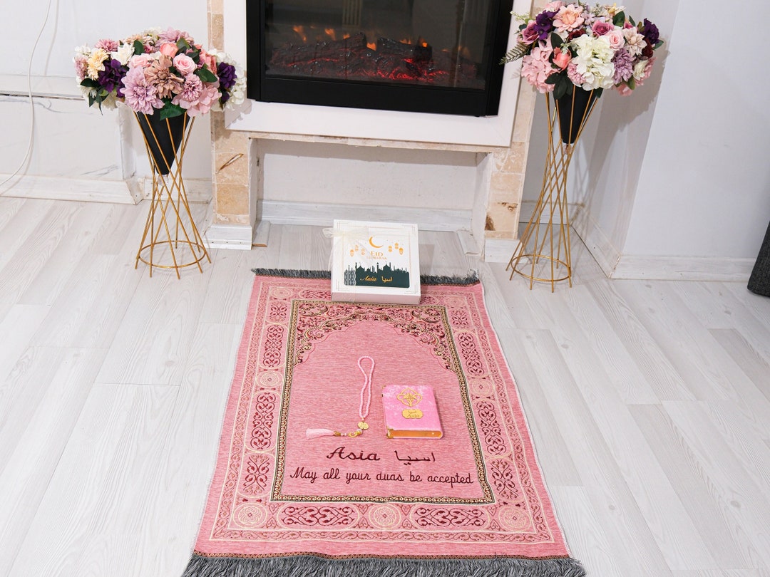 Personalized Prayer Mat Quran Tasbeeh Islamic Gift Set, Ramadan Eid ...