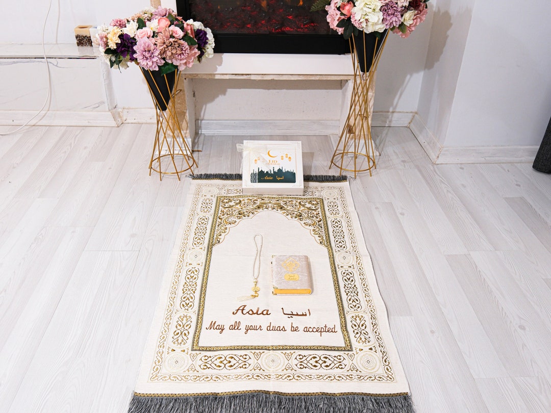 Personalized Prayer Mat Quran Tasbeeh Islamic Gift Set, Ramadan Eid ...